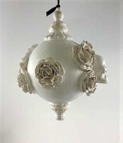 Venetian Christmas Ornament - Skulls and Roses Bone White – Visions of ...